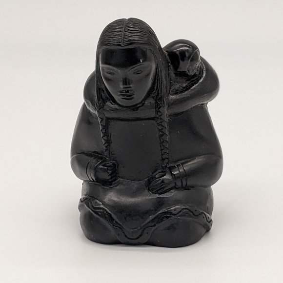 BOMA | Accents | Boma Inuit Mother And Child Figurine Black Resin Worn ...